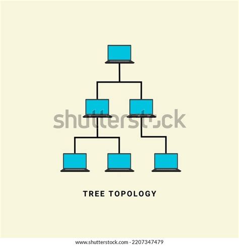 Tree Topology Network Vector Illustration Computer Stock Vector Royalty Free