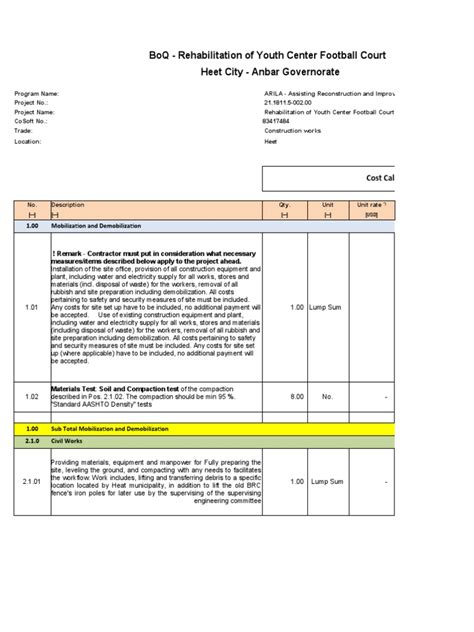 A3 Bill Of Quantities Boq Pdf Concrete Pipe Fluid Conveyance