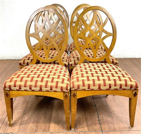 Lot 6pc Transitional Style Wood Dining Chairs