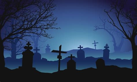 Illustration Of A Spooky Landscape And A Forest With Dead And Dry Trees