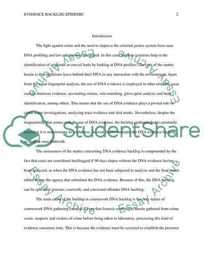 Making Sense Of Dna Backlogs Evidence Backlog Epidemic Research Paper