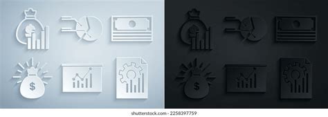 Set Board Graph Chart Stacks Paper Stock Vector Royalty Free Shutterstock