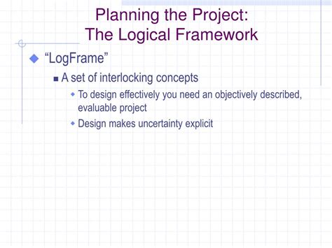 PPT The Logical Framework LogFrame PowerPoint Presentation Free Download ID 423254