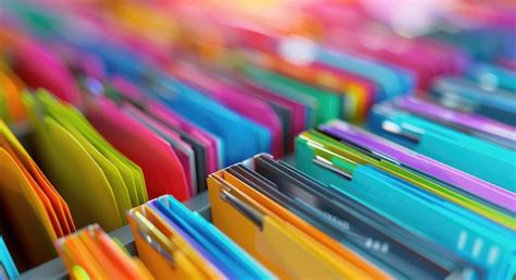 Premium Photo Business Forms Multicolor Forms On Folder Closeup View