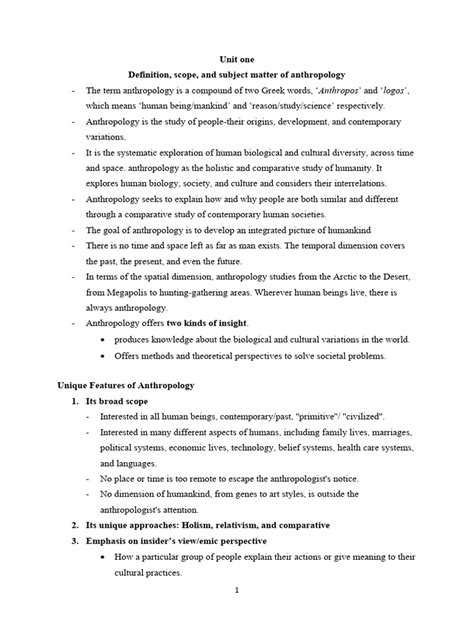 Anthro Short Note Pdf Anthropology Ethnography