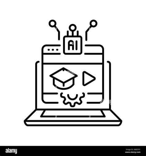 generation educational videos black line icon for digital and print
