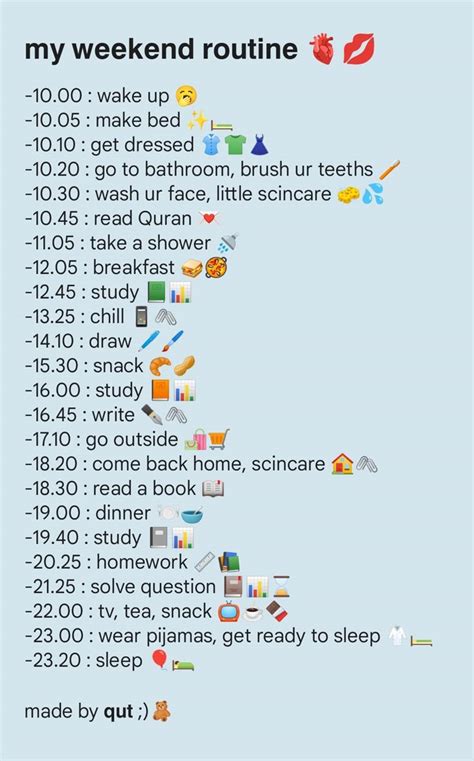 My Weekend Routine 🖇 Günlük Rutin Ders Planlama Kendini Geliştirme