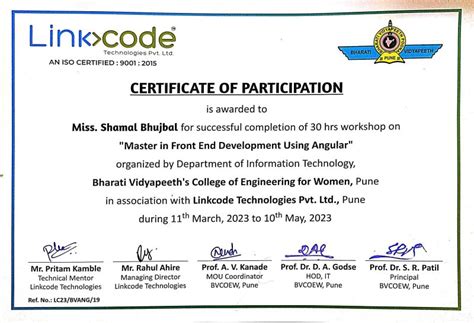 Completed Web Development Workshop With Linkcode Technologies Shamal