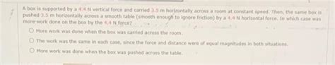 Solved A Box Is Supported By A 4 4 N Vertical Force And