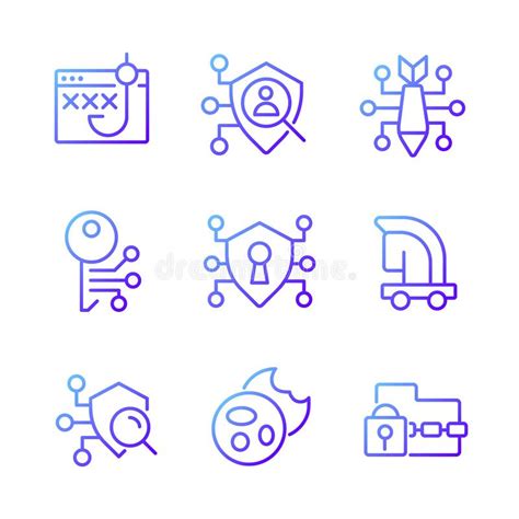 Phishing Pixel Perfect Gradient Linear Vector Icon Stock Vector