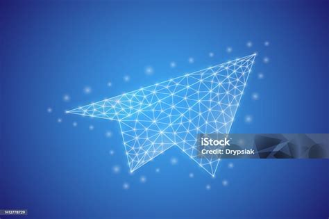 흰색 연결된 점이있는 종이 비행기 낮은 폴리 기호 3d 기하학적 다각형 관광 항공사 여행 자유 항공 디자인 벡터 일러스트 레이 션 0명에 대한 스톡 벡터 아트 및 기타