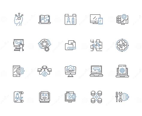 Programming Language Line Icons Collection Syntax Compiler Debugger