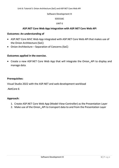 SOLUTION Tutorial 5 Onion Layer Architecture Asp Net Core Mvc Webapp