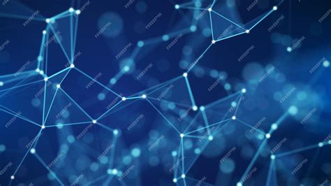 Premium Photo Abstract Light Blue Background With Moving Lines And Dots The Concept Of Big