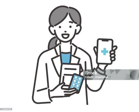 Dx 프로모션 의사 간호사가 있는 태블릿과 개인용 컴퓨터를 들고 있는 복지 및 의료 종사자의 벡터 일러스트 소재 간호사에 대한