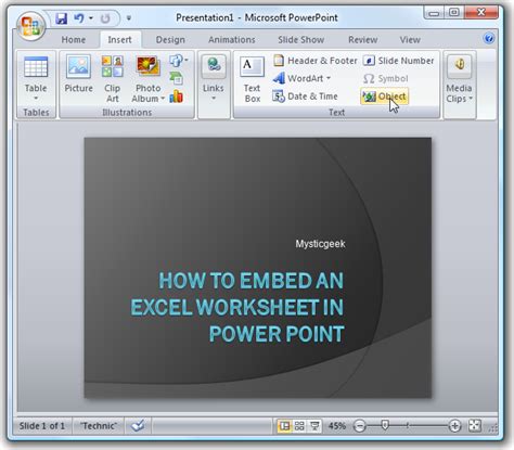 how to attach excel file to power point design talk
