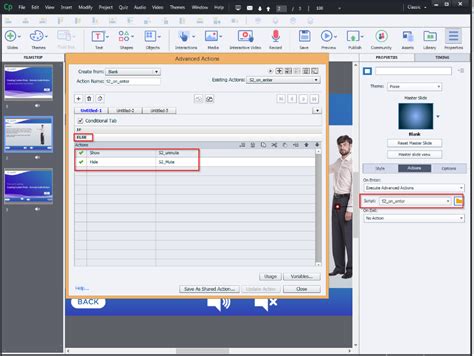 Adobe Captivate Creating Custom Mute And Unmute Audio Button Using Advanced Actions And