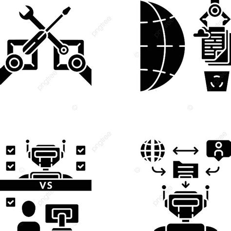 Rpa Glyph Icons Set Rpa Isolated Set Vector Rpa Isolated Set Png And