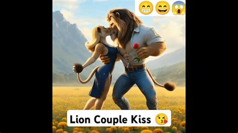 Lions Kissing Viral Shorts 😘😄😁😃 Funny Savegoats Youtube
