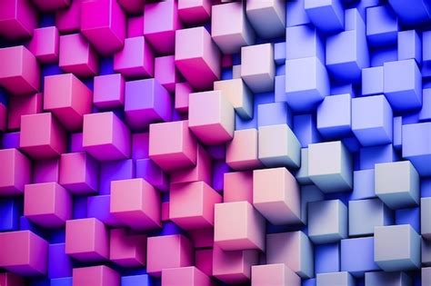 Premium Photo Abstract Background Of Cube Blocks Wall Stacking Design Neon Pastel Color
