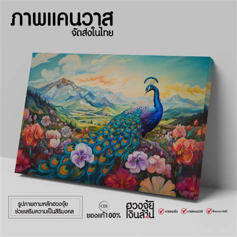 ภาพนกยูงมงคล รูปนกยูง ภาพแคนวาสพร้อมติดตั้ง ส่งที่ไทยไม่รอนาน Shopee Thailand