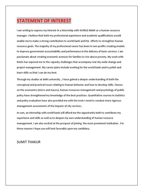 Statement Of Interest Pdf