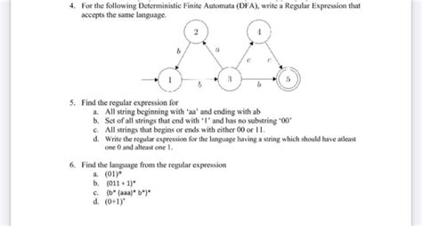 Solved For The Following Deterministic Finite Automata Chegg
