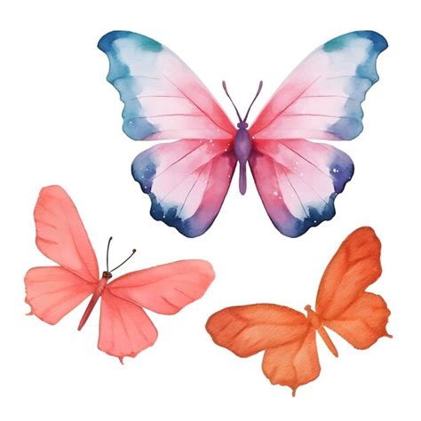 Premium Vector Watercolor Insect Butterfly Clip Art With Multiple Colors