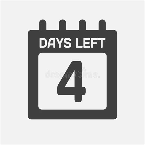 Countdown Daily Page Calendar Icon 4 Days Left Stock Vector Illustration Of Four Icon