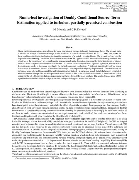 Pdf Numerical Investigation Of Doubly Conditional Source Term Estimation Applied To Turbulent