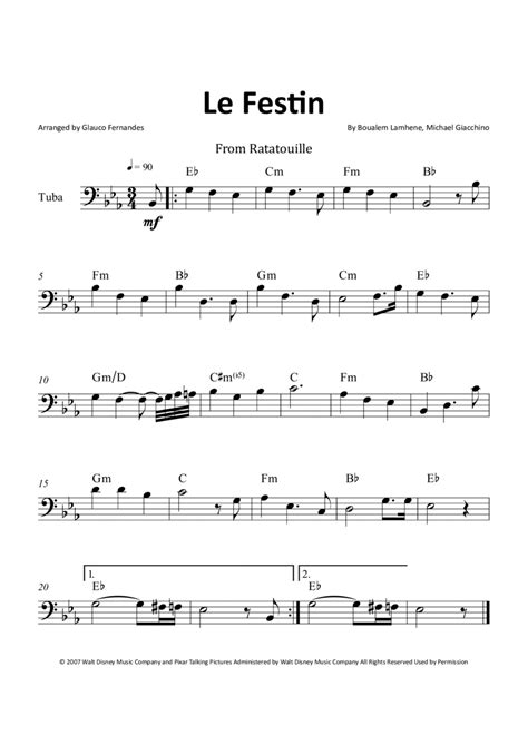 Le Festin By Michael Giacchino Double Bass Digital Sheet Music