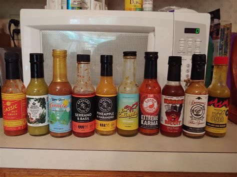 My hot sauce line up. : r/hotones