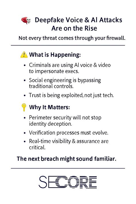 Deepfakes And Ai Voice Attacks A Growing Cybersecurity Threat Secore