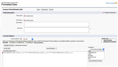 Format Salesforce Date Token