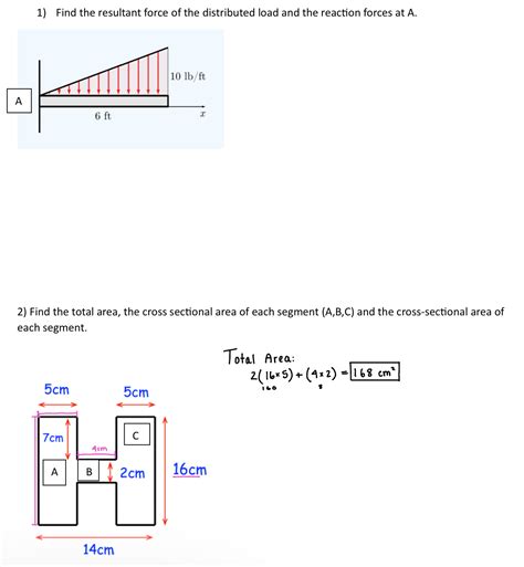 Solved 1 Find The Resultant Force Of The Distributed Load