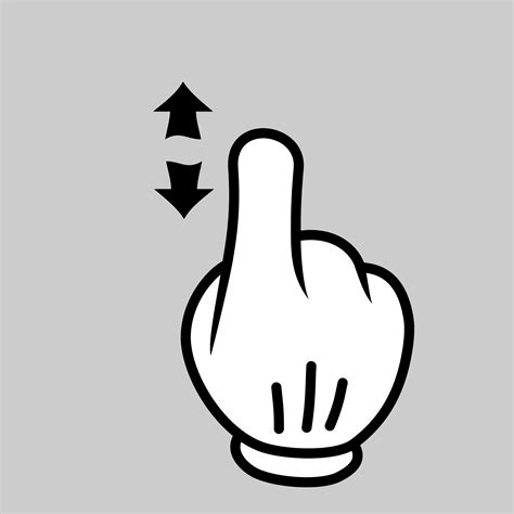 Clipart Multitouch Interface Mouse Theme 1 Finger Scroll