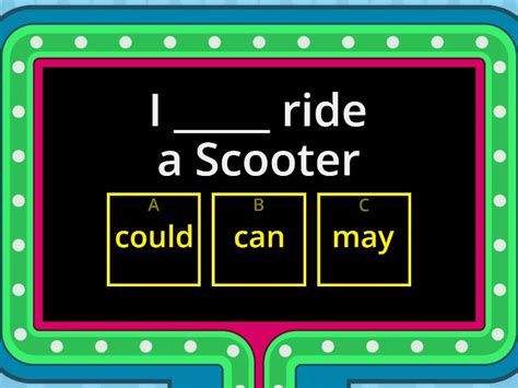 Complete With Can Could May Gameshow Quiz