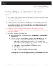Configuring AAA Authentication On Cisco Routers Step By Step Course Hero