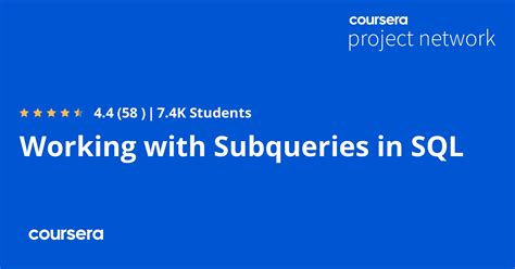 Working With Subqueries In Sql