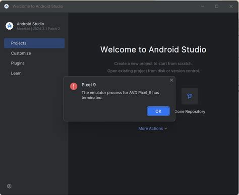 React Native My Android Studio Emulator Keeps Terminating After