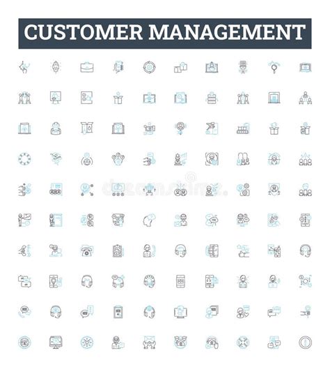 Customer Management Vector Line Icons Set Customer Management Crm Retention Service