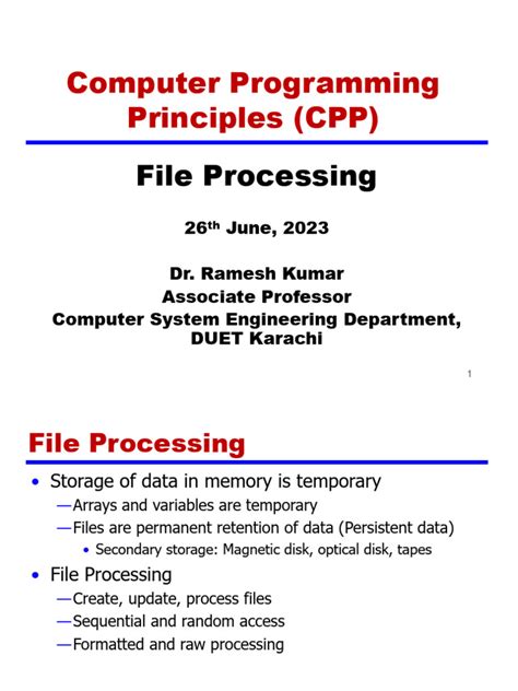 File Processing Pdf Computer Data Storage Computer File