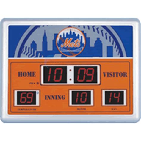 14x19 Scoreboardclocktherm New York Mets Mlb0028705