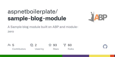 Github Aspnetboilerplatesample Blog Module A Sample Blog Module Built On Abp And Module Zero