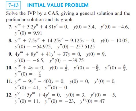 solved solve the ivp by a cas giving a general solution and
