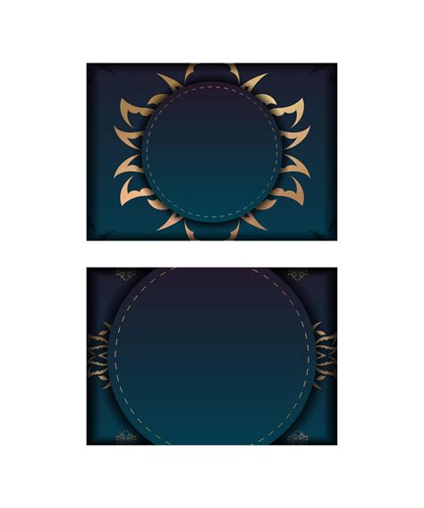 Gradient Blue Gradient Brochure Template With Greek Gold Pattern