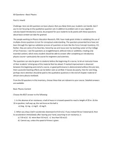 Basic Physics Test Questions For Conceptual Understanding