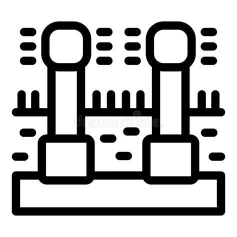 Electric Current Passing Through Circuit Breaker Icon Outline Style Stock Illustration