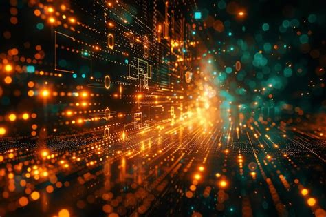 Premium Photo Abstract Visualization Of Digital Data Stream In Cyberspace