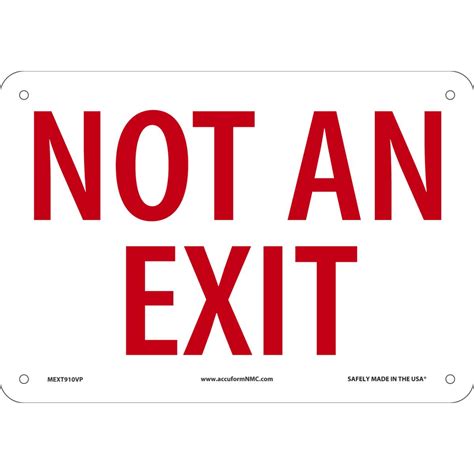 Accuform Nmc Not An Exit Safety Sign